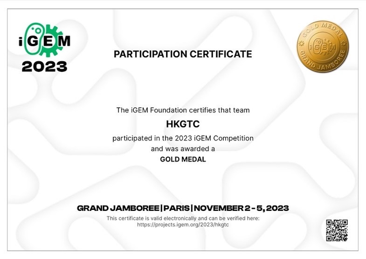 iGEM 2023 GOLD Medal – G.T. (Ellen Yeung) College